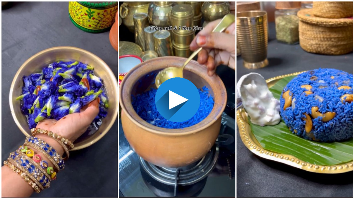 ನೀಲಿ ಶಂಖ ಪುಷ್ಪದಲ್ಲಿ ವಿಶೇಷ 'ನೀಲಿ ಬಿರಿಯಾನಿ'..! ನೋಡಿದ್ರೆ ದಂಗಾಗ್ತಿರ ...